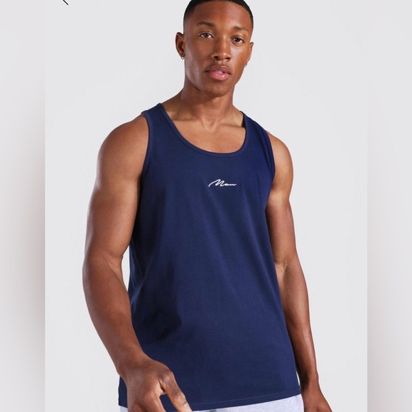 Boohoo | Shirts | Boohoo Mens Signature Embroidered Tank | Poshmark